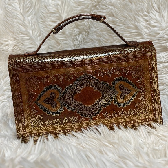 spulcioni firenze | Bags | Vintage Spulcioni Firenze Gold Embossed ...